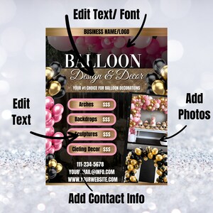 Balloon Decor Flyer Template: DIY Business Advertisement (digital ...