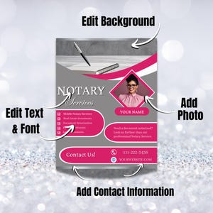 Editable Notary Flyer Template: DIY Business Advertisement (canva) - Etsy