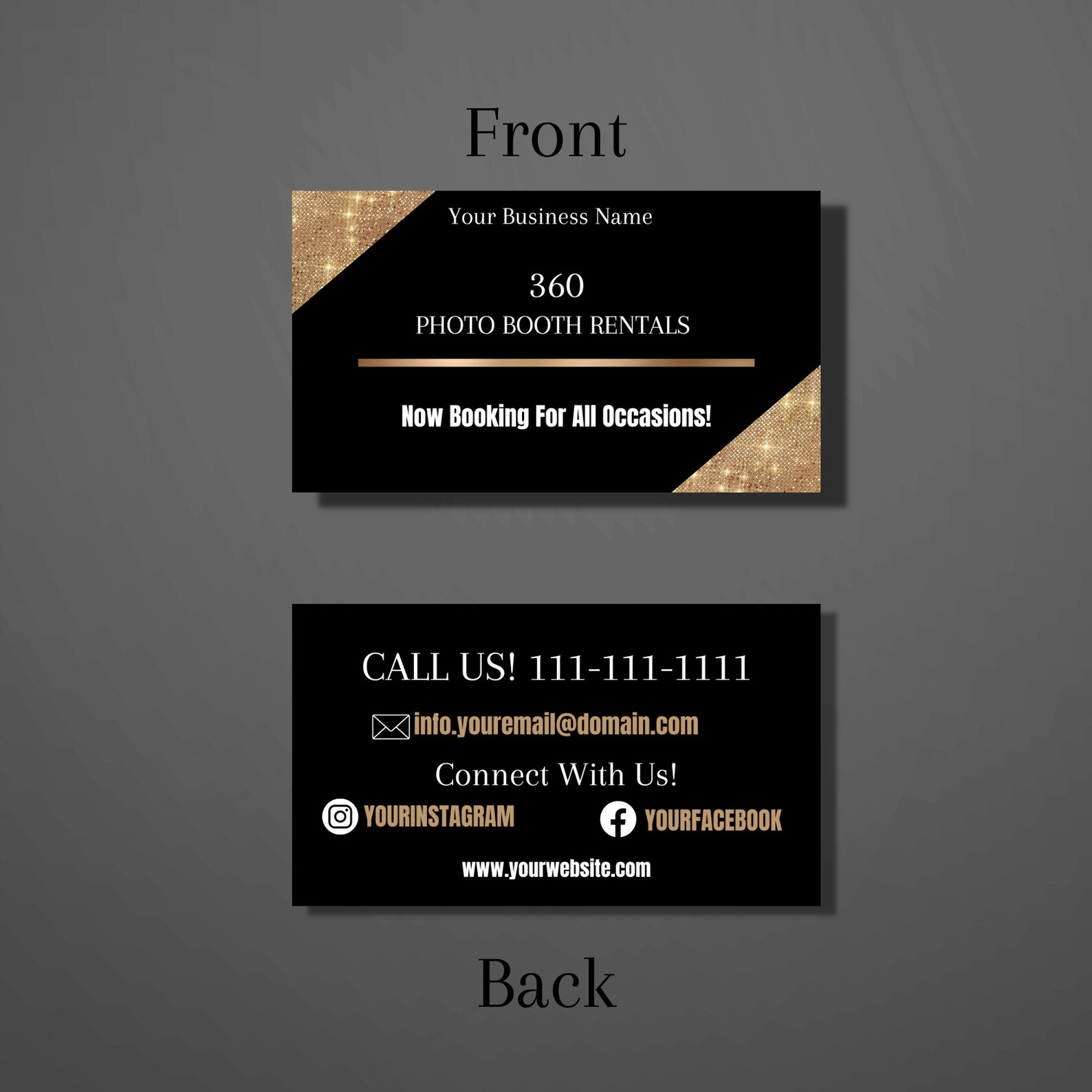 360 Photo Booth Business Card Template, Business Cards, Photo Booth ...