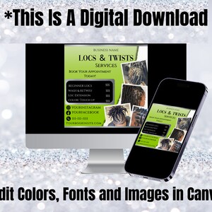 Loc Services Flyer Template, Loc Price List, Retwist Flyer Template ...