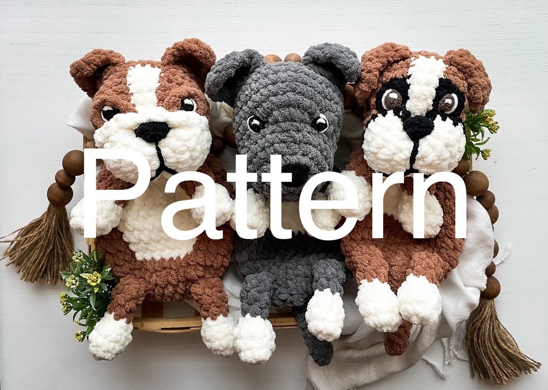 English Bulldog, Pitbull, Boxer Lovey Pattern, Crochet Dog, English ...