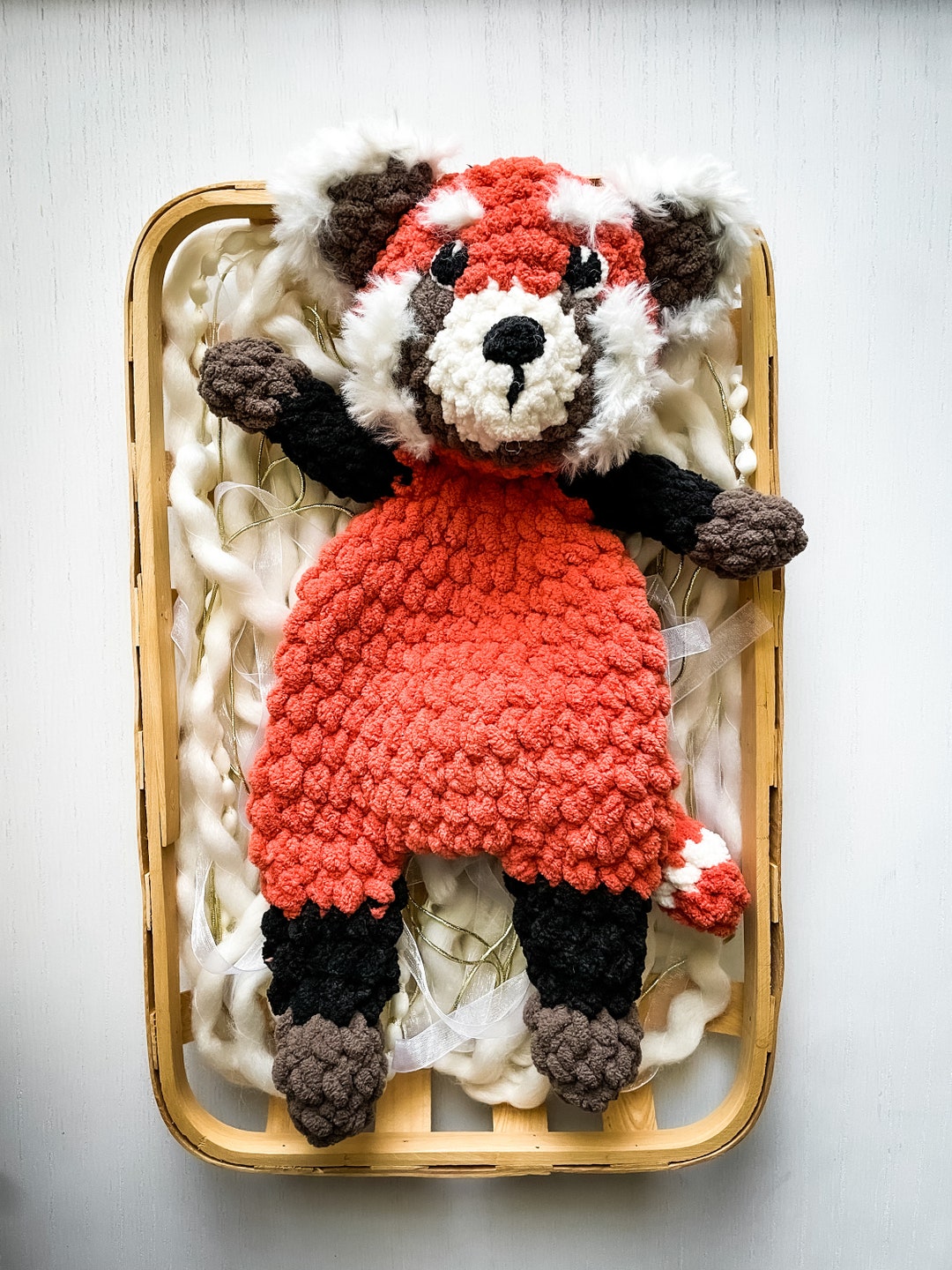 Crochet Red Panda Lovey, Australian Baby Gift, Panda Plush, Panda ...