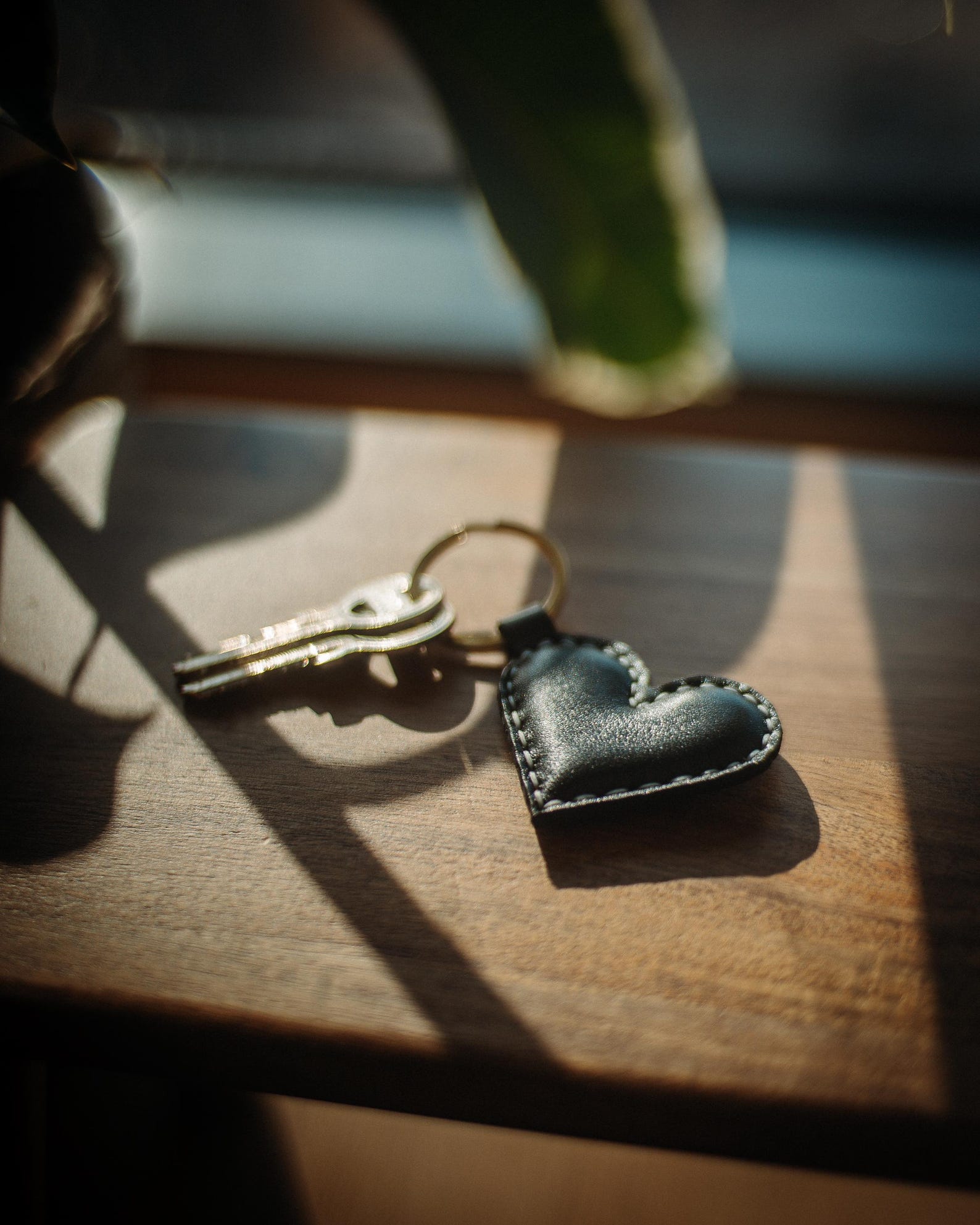 Handmade Leather Heart Keychain: Padded Bag Charm, Valentine's Gift - Etsy
