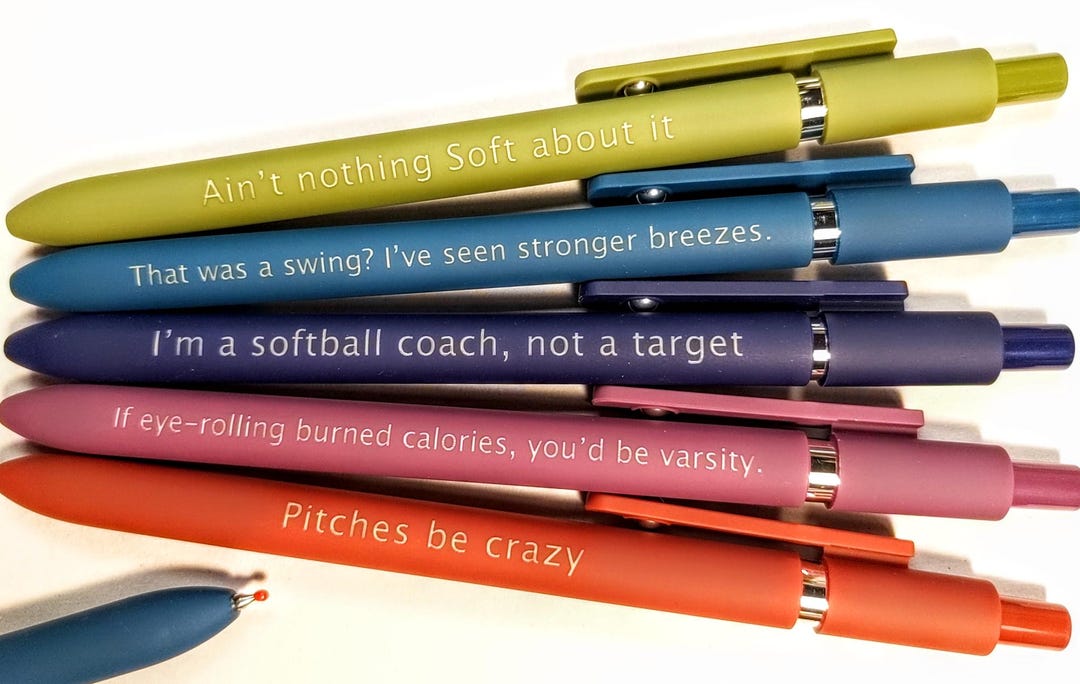 Softball Coach Gift Personalized Pens｜set of 5 Custom Laser Engraved ...