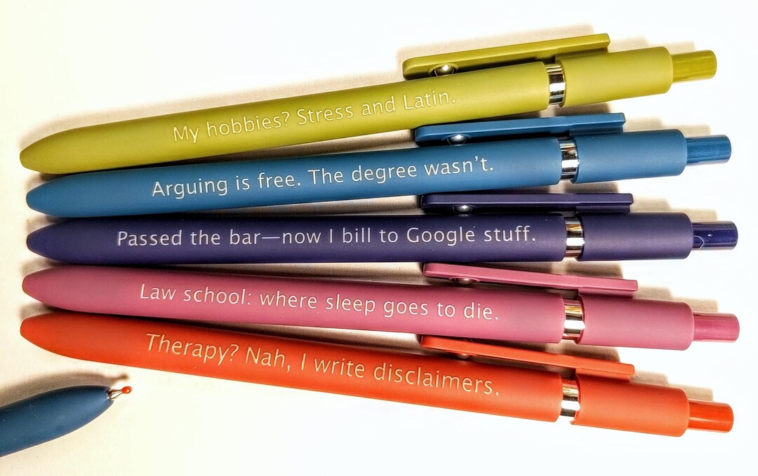 Lawyer Personalized Pens｜set of 5 Custom Laser Engraved Soft Touch Pens ...