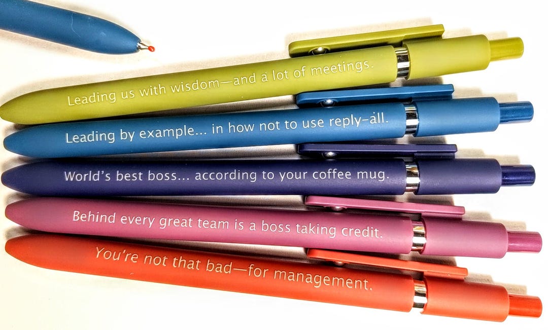 Bosses Day Personalized Pens｜set of 5 Custom Laser Engraved Soft Touch ...
