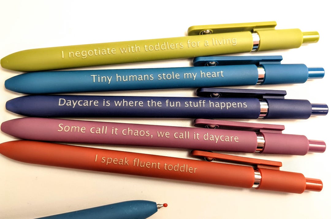 Daycare Teacher Personalized Pens｜set of 5 Custom Laser Engraved Soft ...