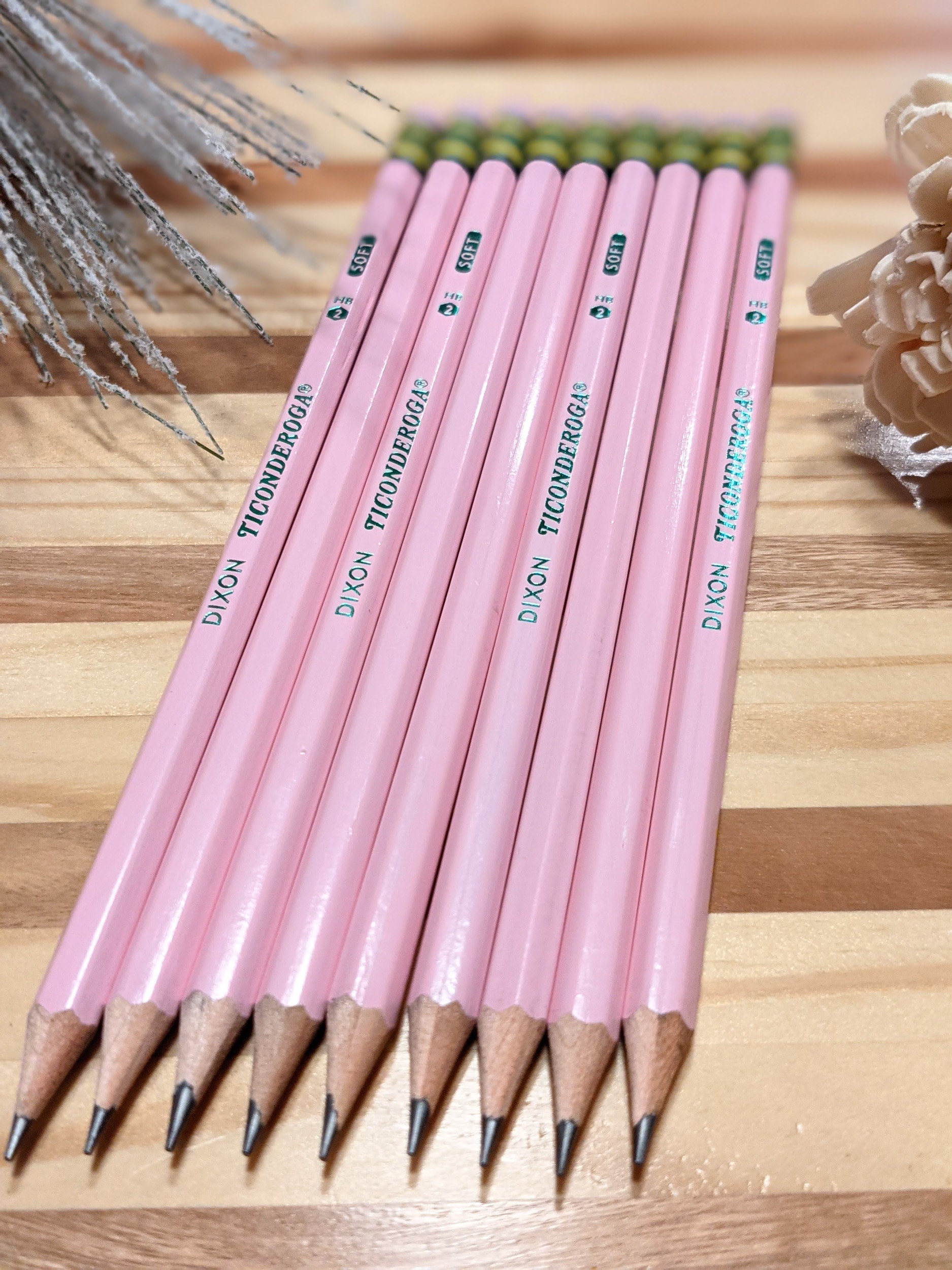 ALL PINK Personalized Pencils Ticonderoga Pastel Pre-sharpened Engraved ...