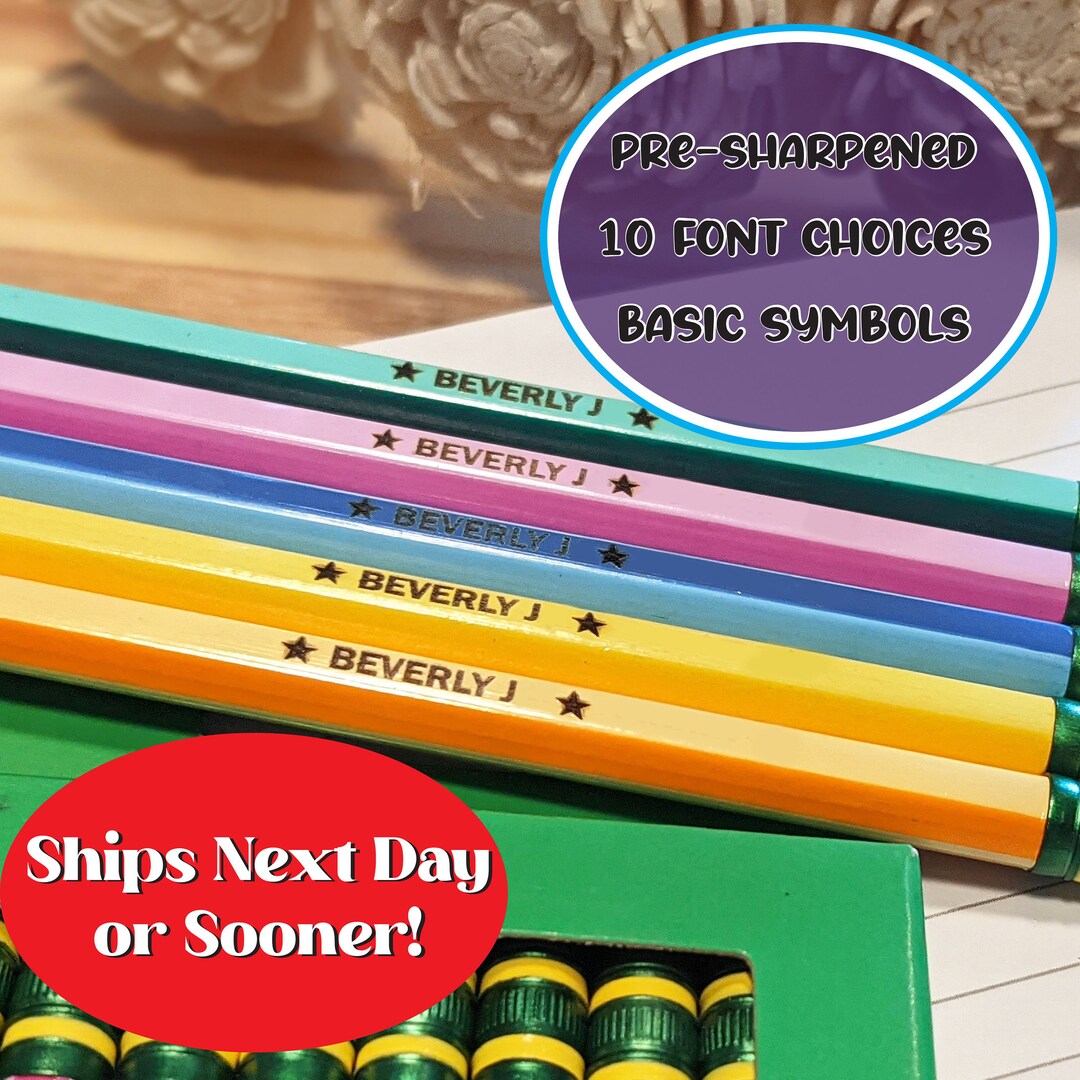 SHIPS FAST Personalized Ticonderoga Striped Pencils Wood #2 Pre ...