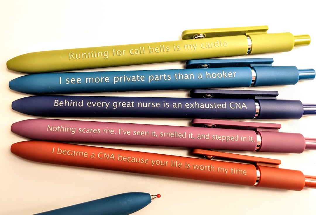 CNA Personalized Pens｜set of 5 Custom Laser Engraved Soft Touch Pens ...