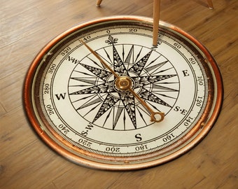 Round Compass Rug - Etsy