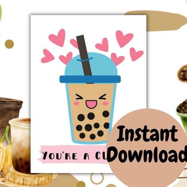 Bubble Tea Card - Etsy Australia
