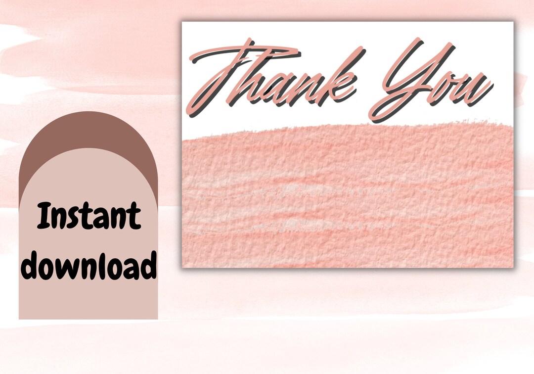 Printable Thank You Card Minimalist - Etsy