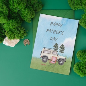 Camping Father's Day Card, Camper Card, Happy Father's Day Card for Dad ...