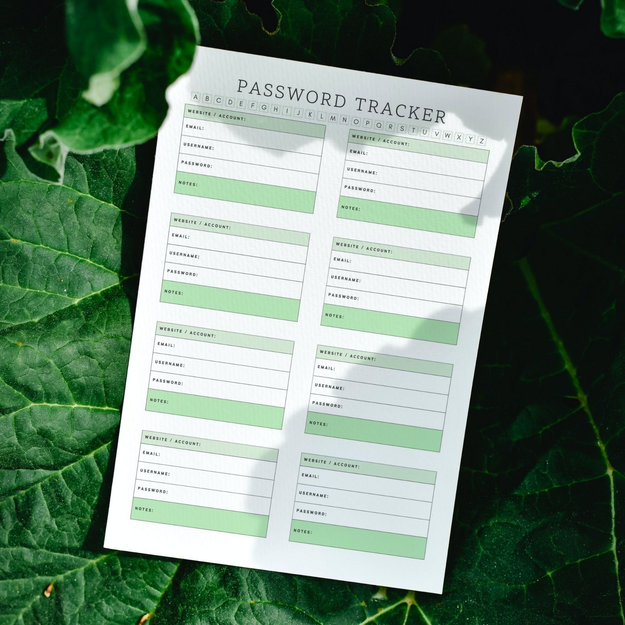 Printable Password Log, Password Tracker, Password Book, Password ...