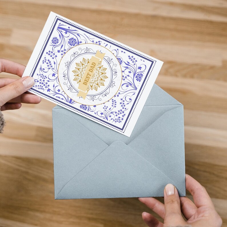 Printable Best Dad Card, Father's Day Card, Mandala Card, Best Dad Card ...