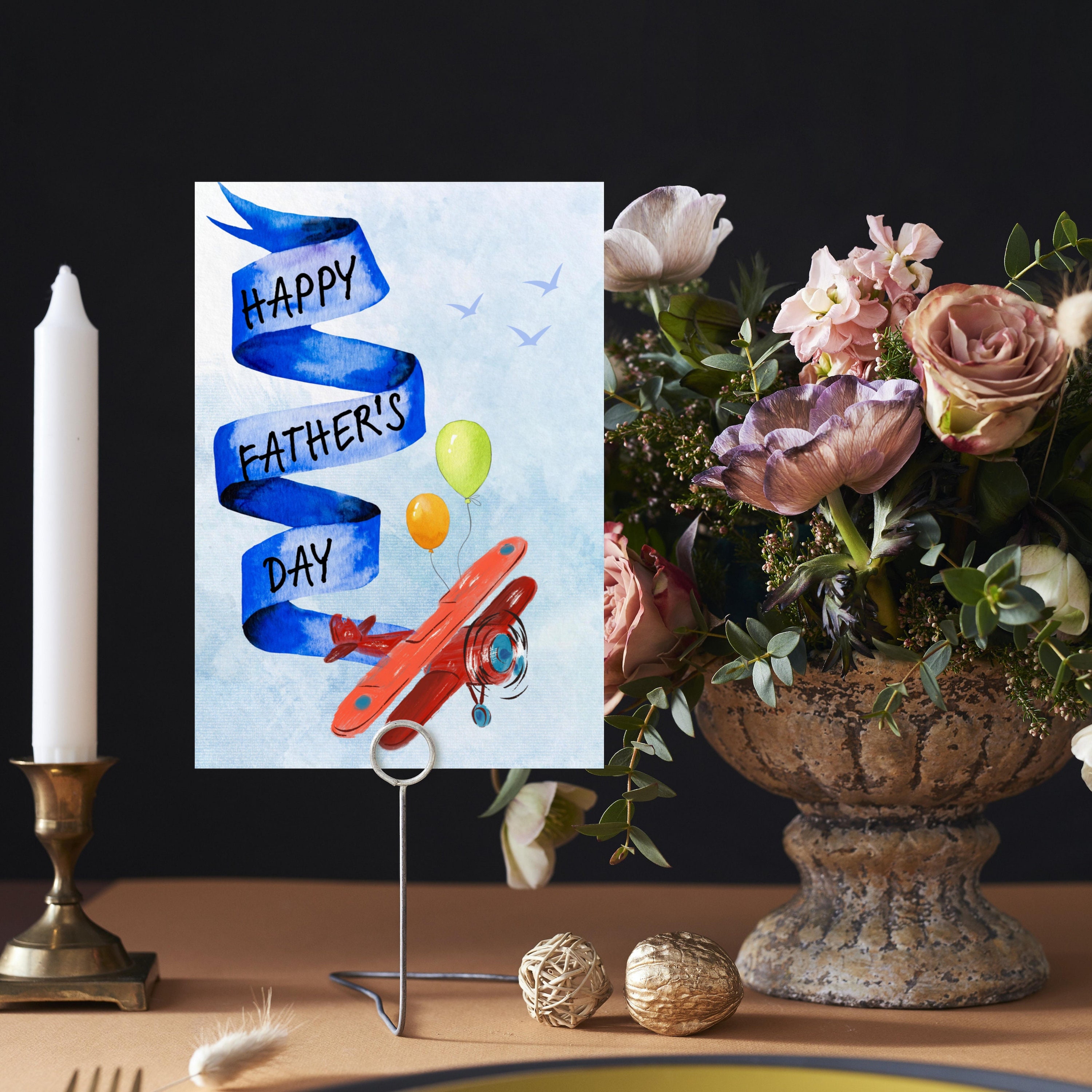 Printable Happy Father's Day Card, Plane Card, Sun Card, Funny Father's ...