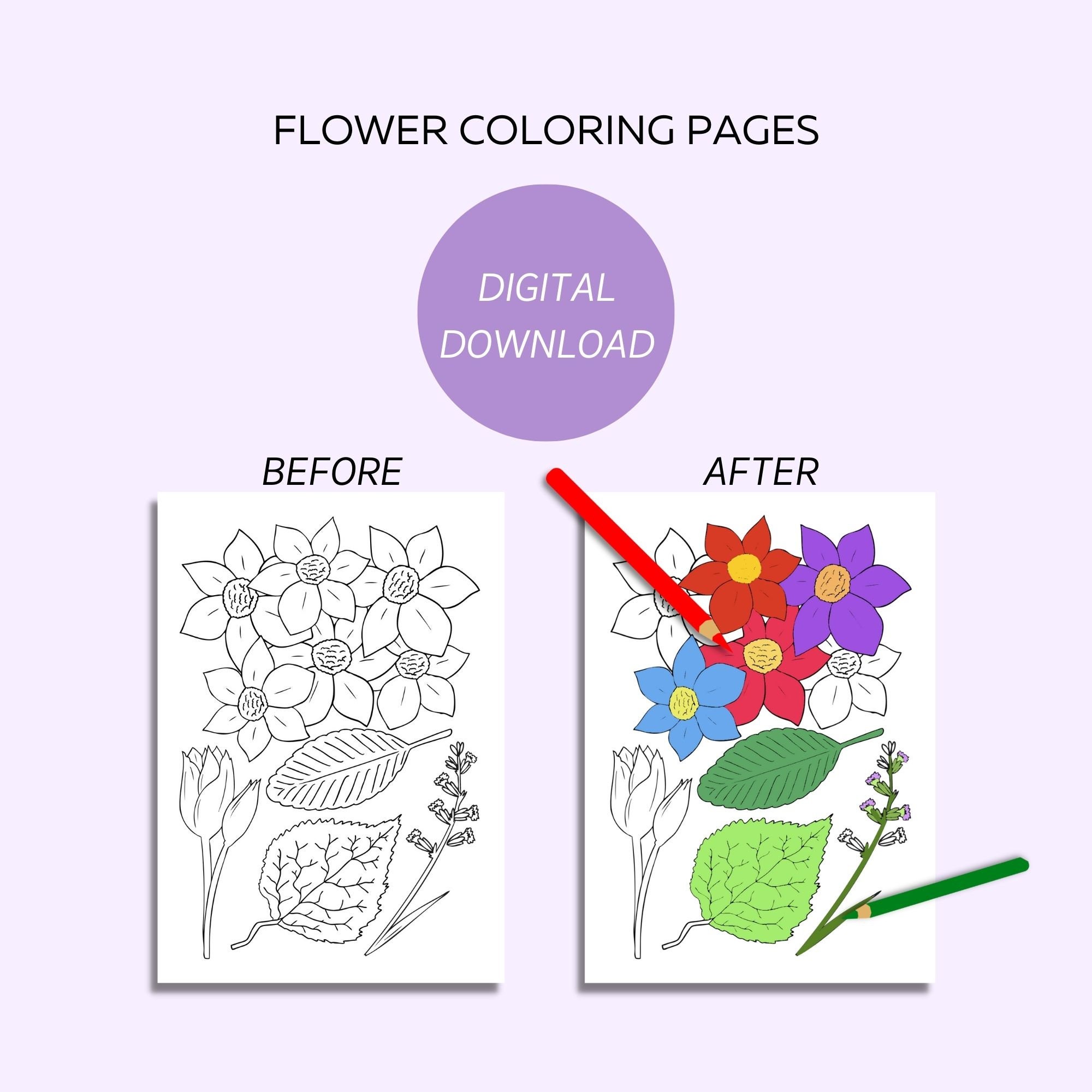 Coloring Pages for Kids and Adults, Digital Coloring Pages, Printable ...