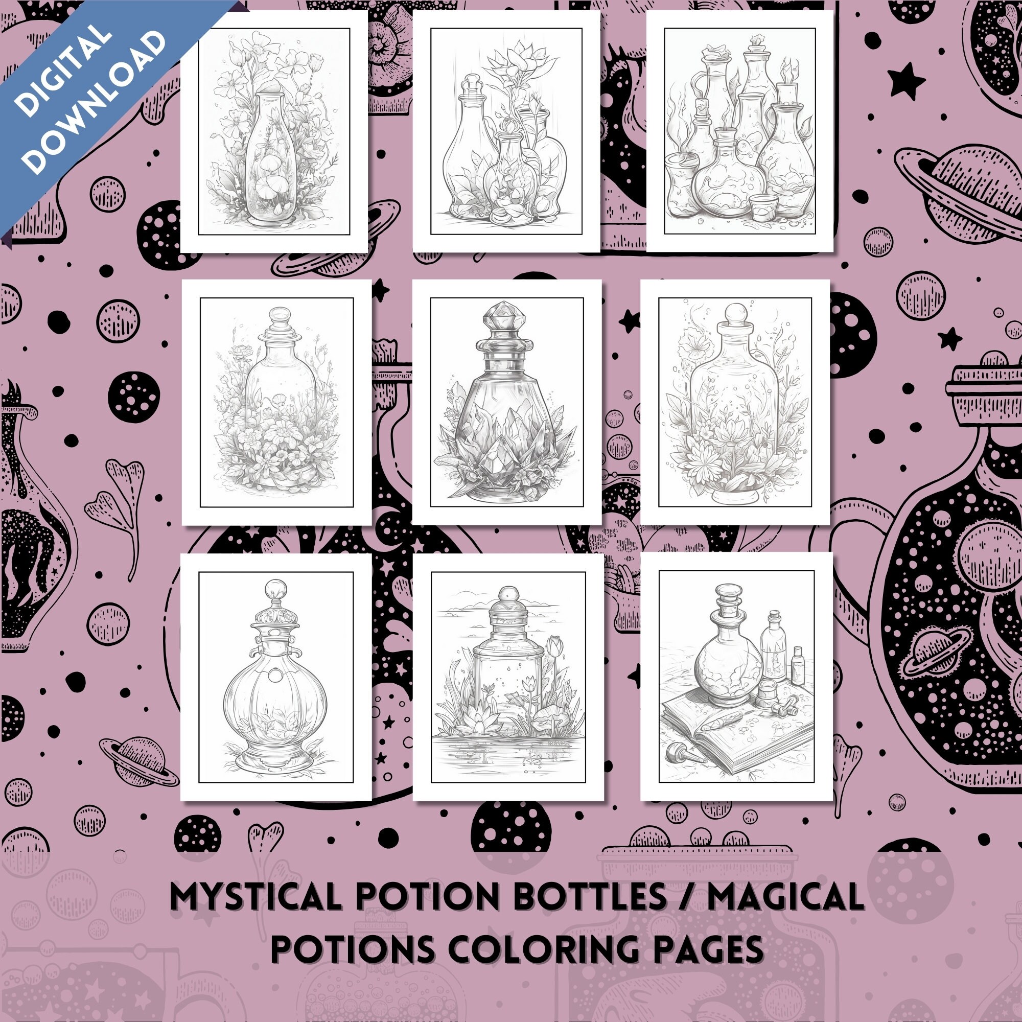 25 Magic Potions Coloring Pages, Fantastic Coloring, Magical Coloring ...