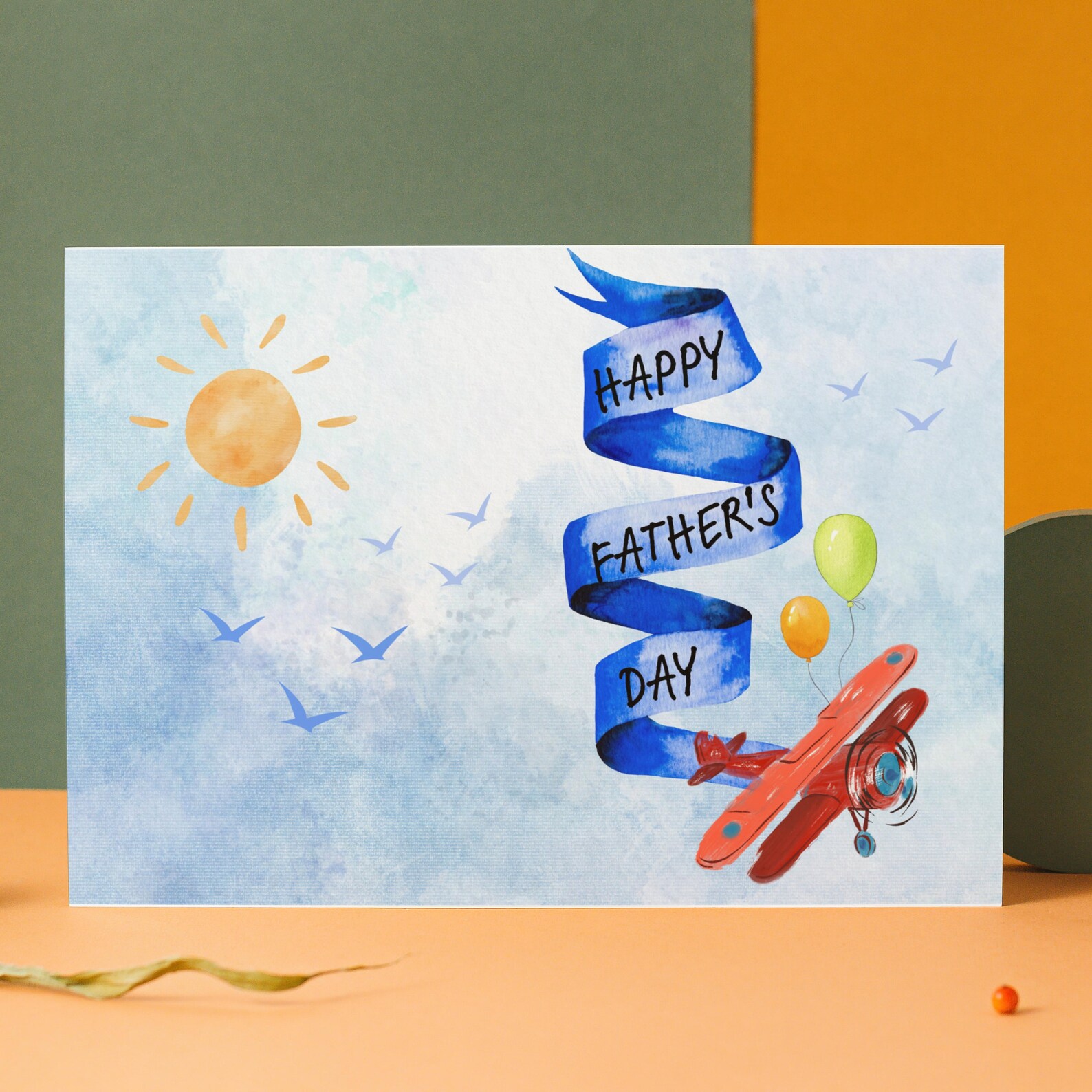 Printable Happy Father's Day Card, Plane Card, Sun Card, Funny Father's ...