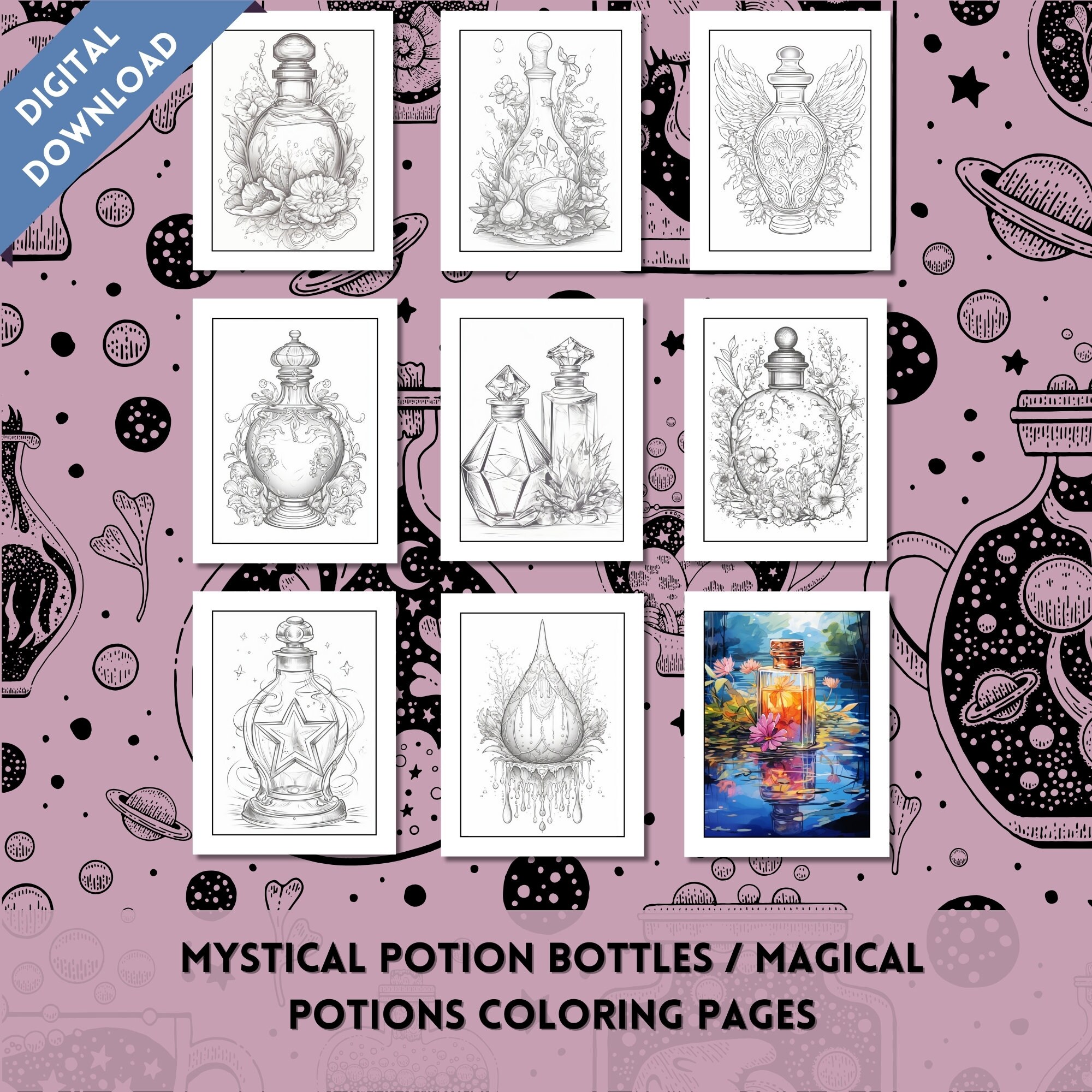 25 Magic Potions Coloring Pages, Fantastic Coloring, Magical Coloring ...