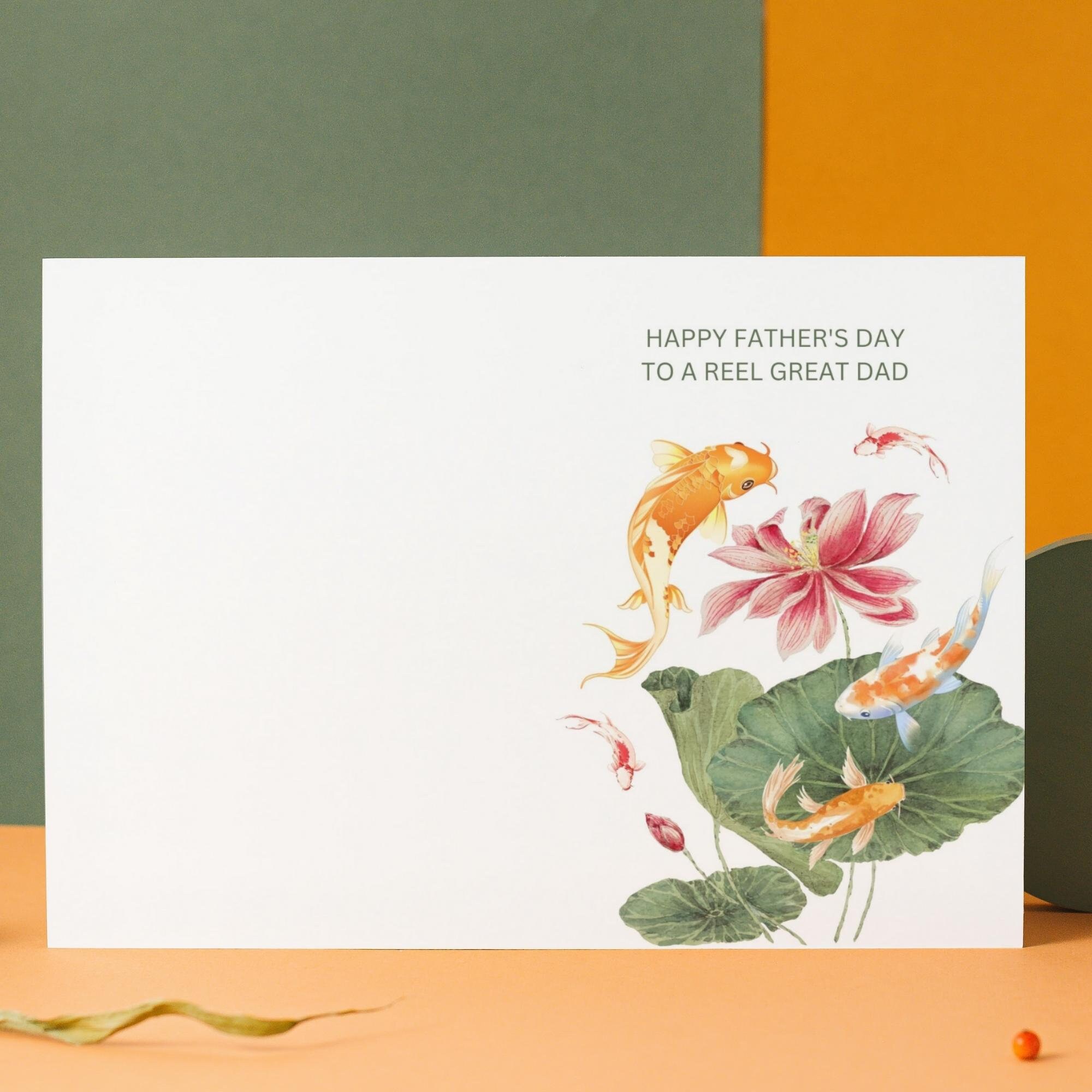 Printable Koi Fish Father's Day Card, Happy Father's Day Card, Koi Card ...