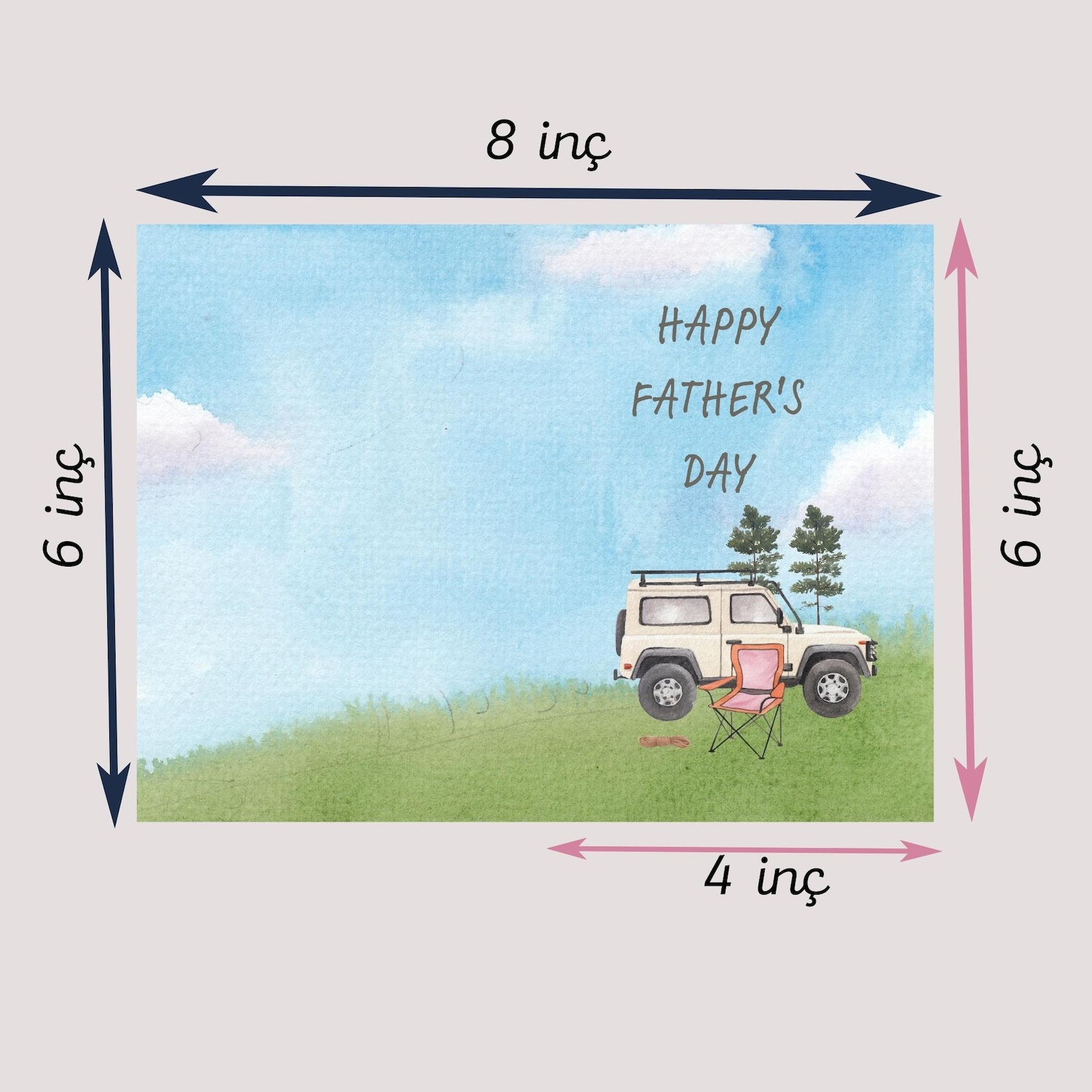 Camping Father's Day Card, Camper Card, Happy Father's Day Card for Dad ...