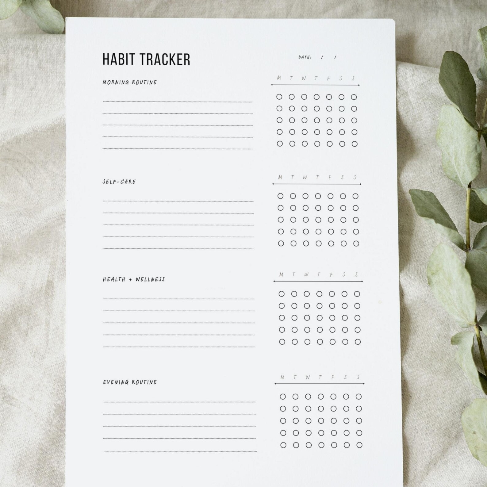 Weekly Habit Tracker Daily Routine Planner Routine - Etsy