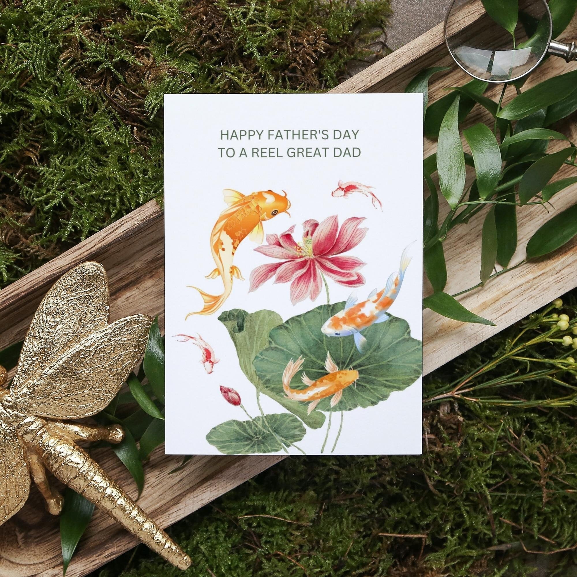 Printable Koi Fish Father's Day Card, Happy Father's Day Card, Koi Card ...
