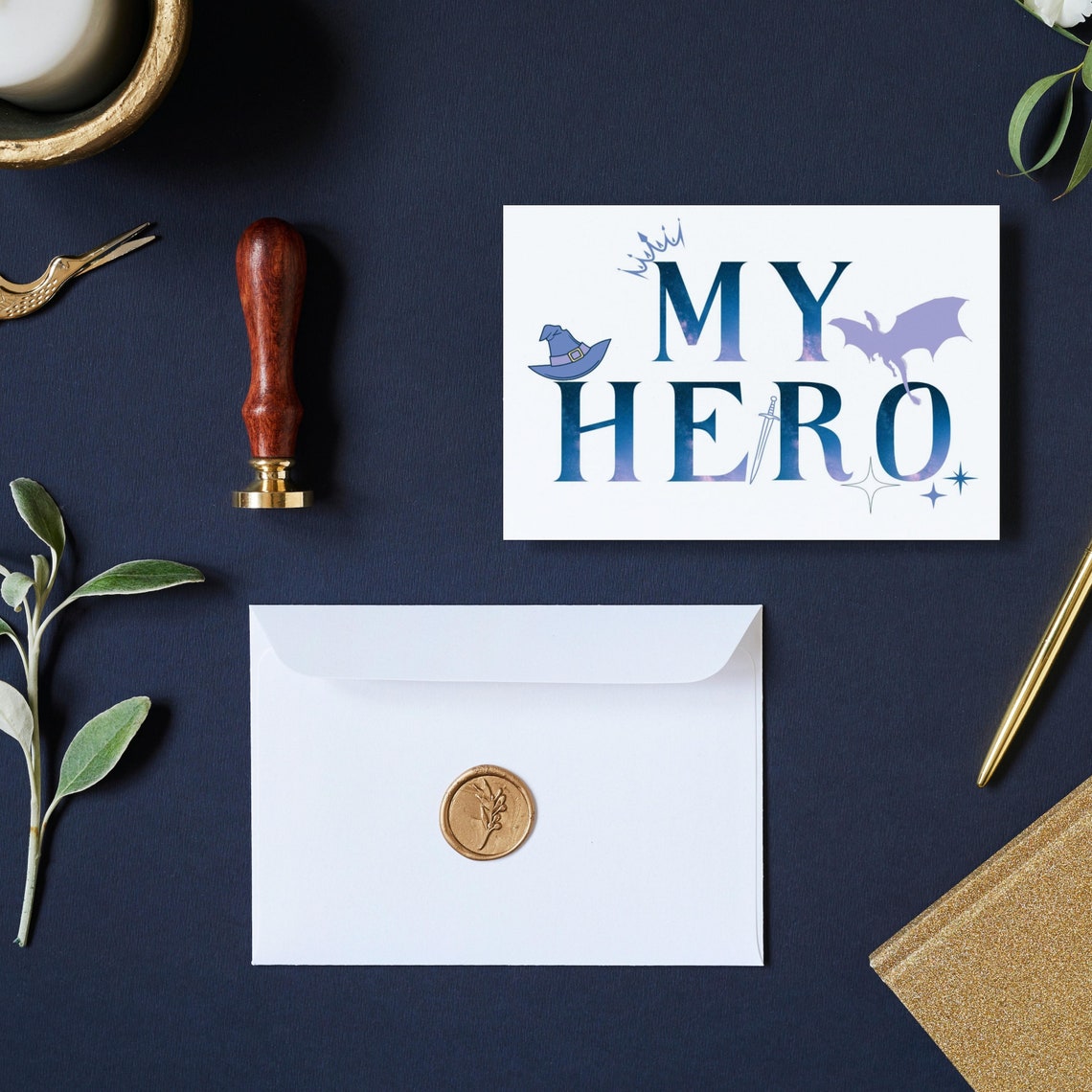 Printable My Hero Father's Day Card,dragon Art Card for Daddy,hero ...