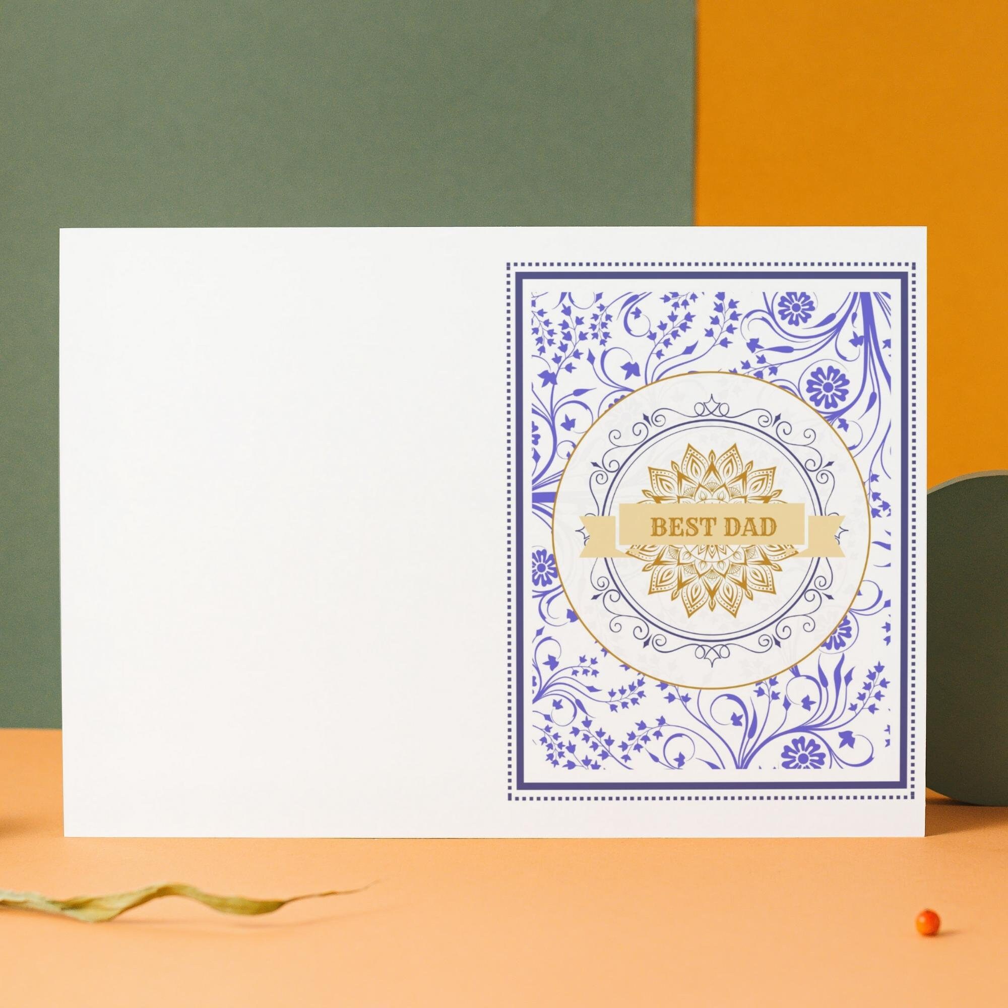 Printable Best Dad Card, Father's Day Card, Mandala Card, Best Dad Card ...