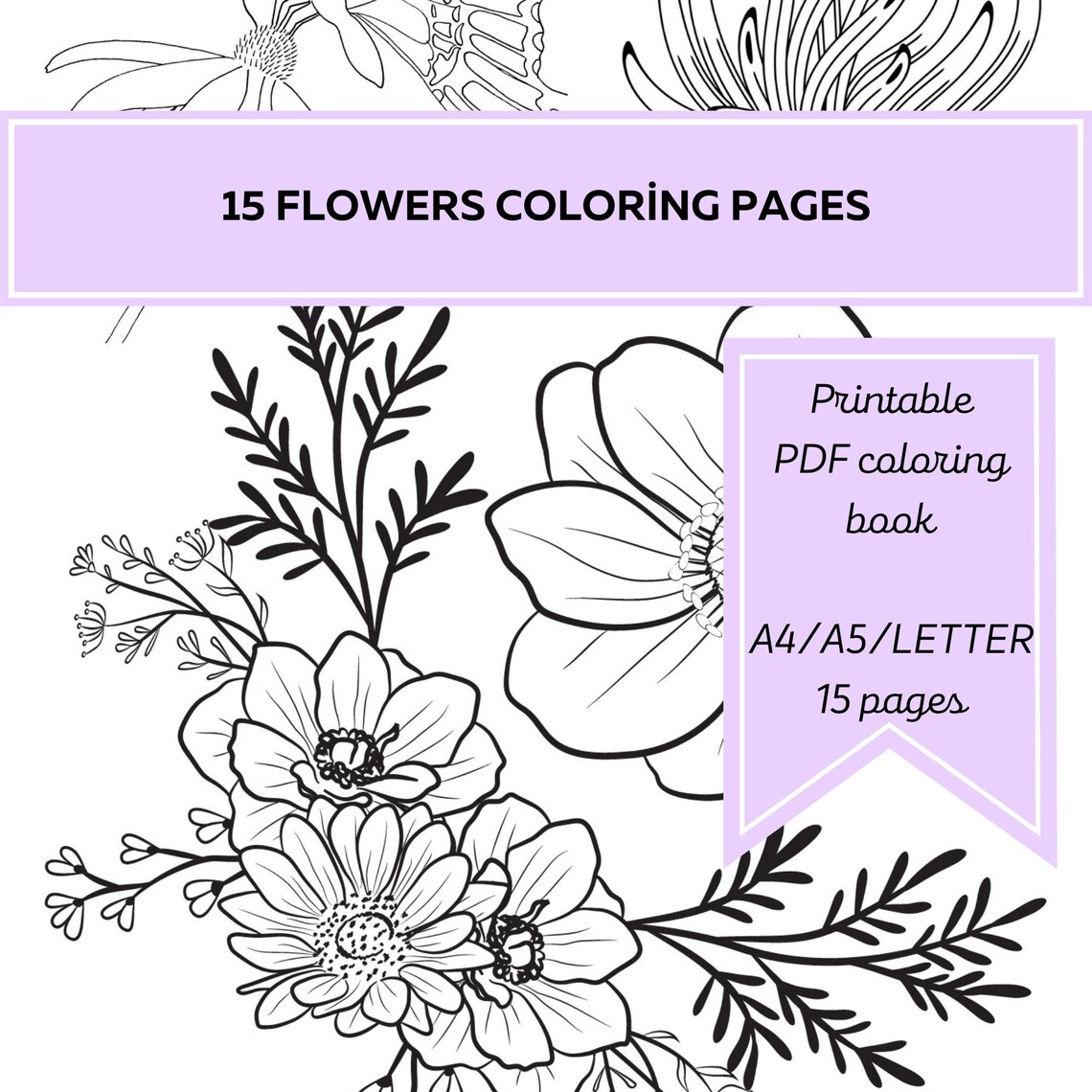 Coloring Pages for Kids and Adults, Digital Coloring Pages, Printable ...