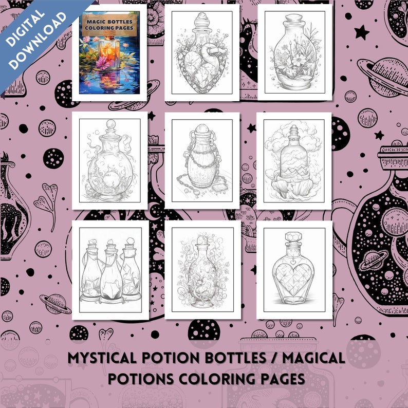 25 Magic Potions Coloring Pages, Fantastic Coloring, Magical Coloring ...