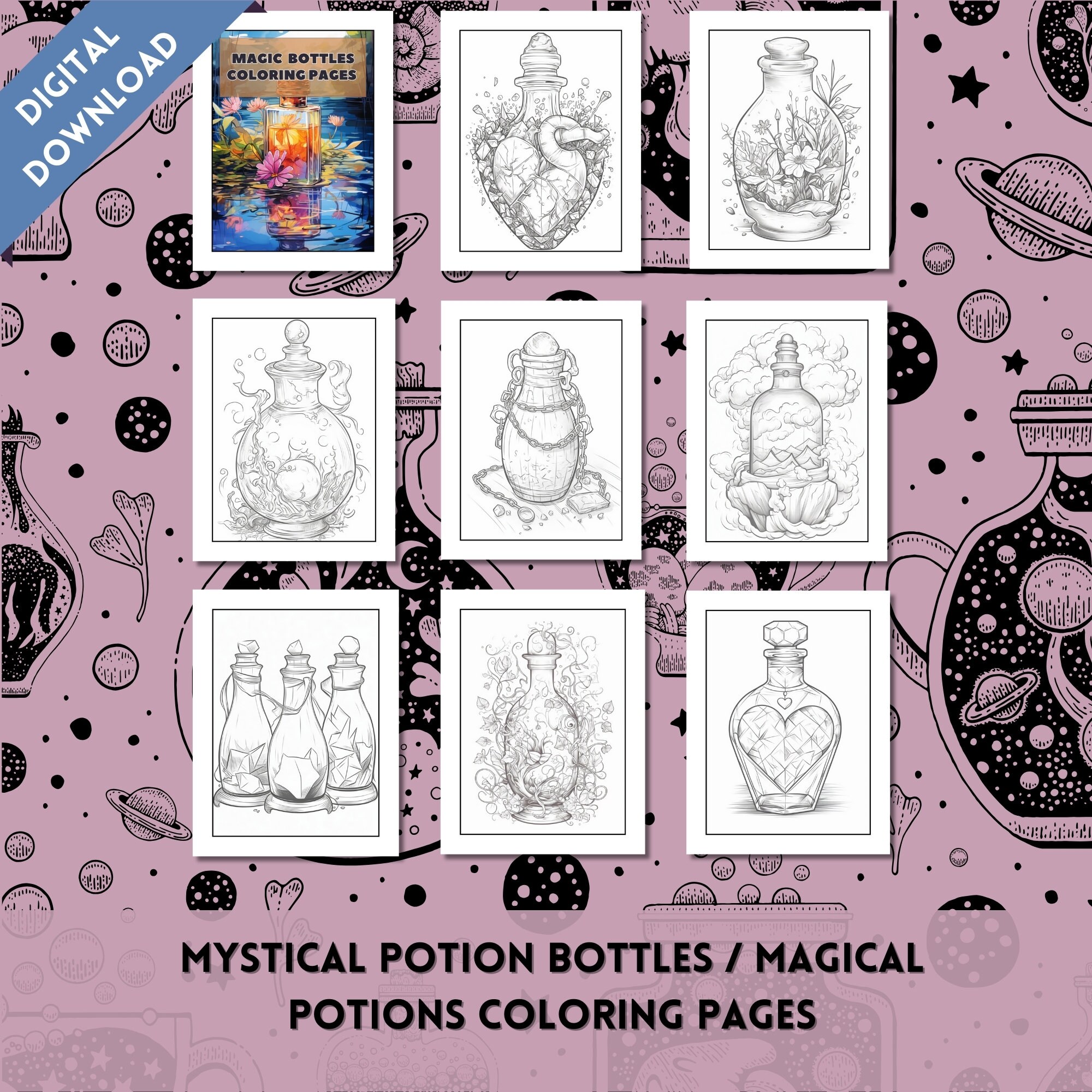 25 Magic Potions Coloring Pages, Fantastic Coloring, Magical Coloring ...