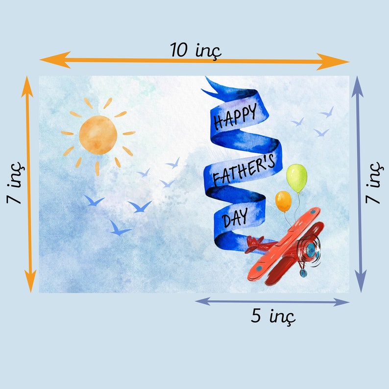 Printable Happy Father's Day Card, Plane Card, Sun Card, Funny Father's ...