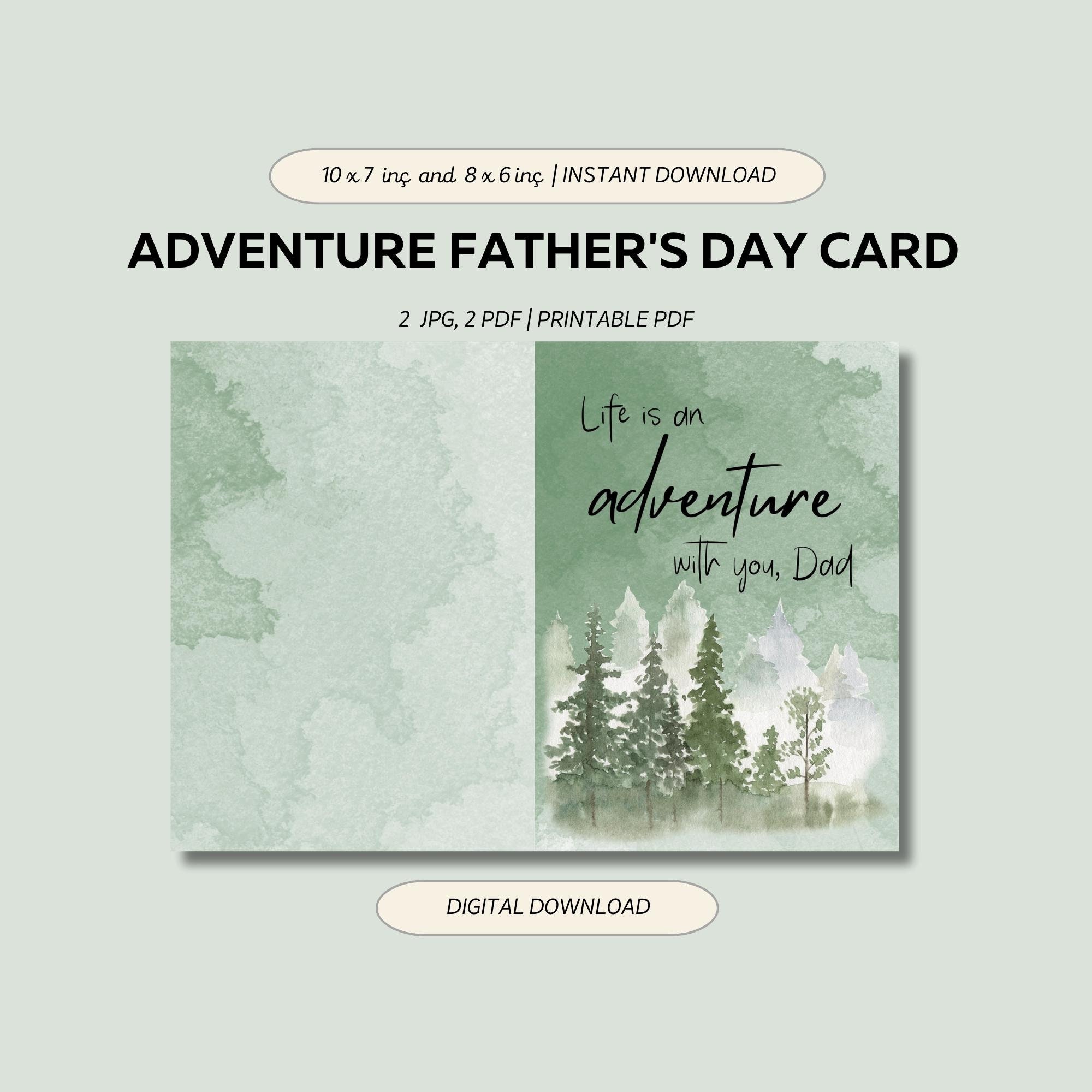 Adventure Father's Day Card, Forest Card, Green Dad Card, Happy Father ...