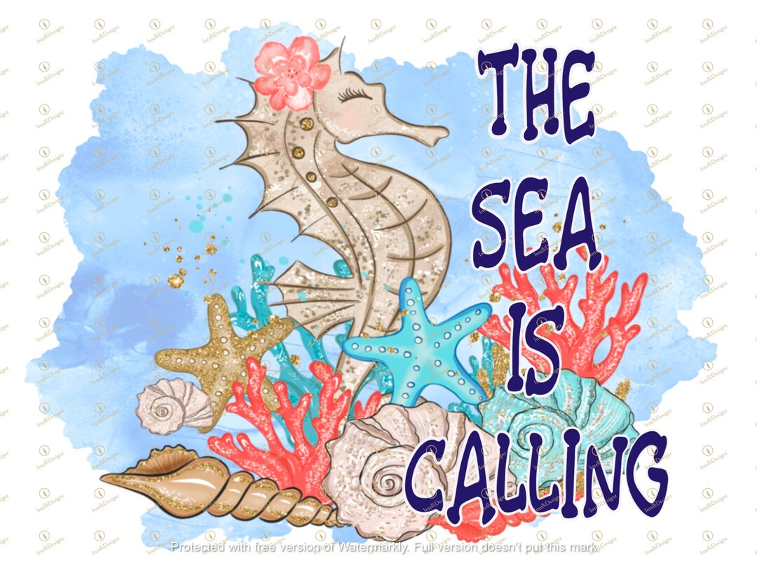 The Sea is Calling Seahorse , Coral Reef, Shells, Ocean, Salt Water ...