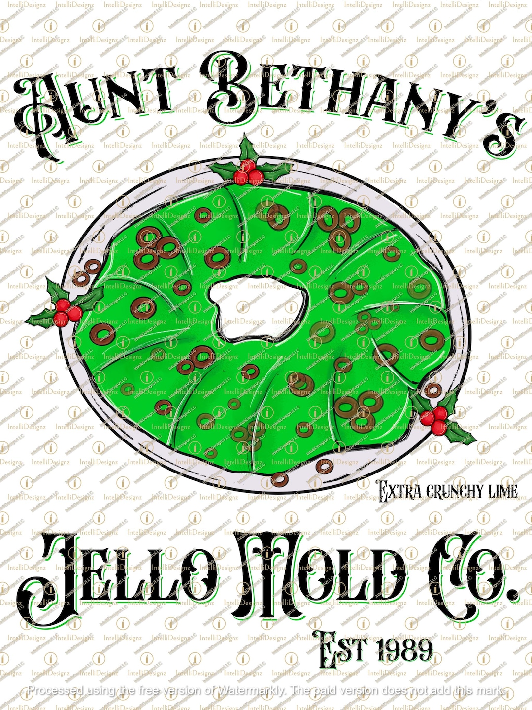 Aunt Bethany's Green Jelly Mold Co. Png, Christmas Movie Png, Hand ...