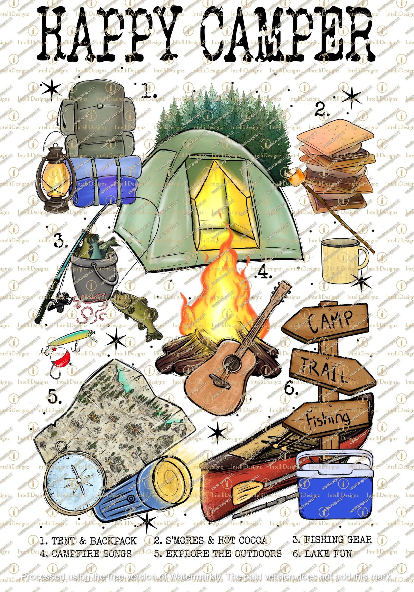 Happy Camper Chart Style Png/sublimation Png/camping Png/digital ...