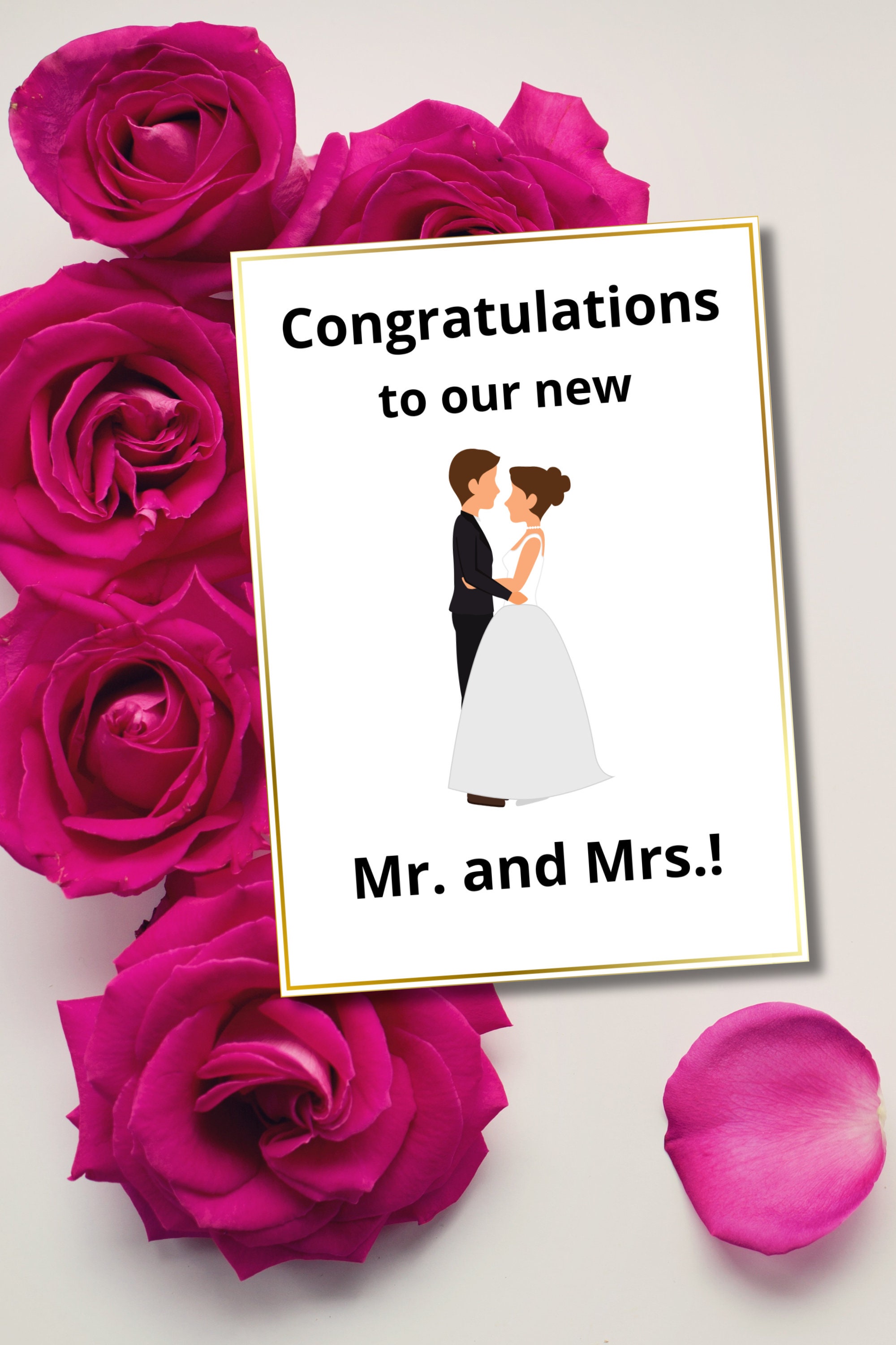 Congratulations Card for Newlyweds, Wedding Printable Card, New Mr. and ...