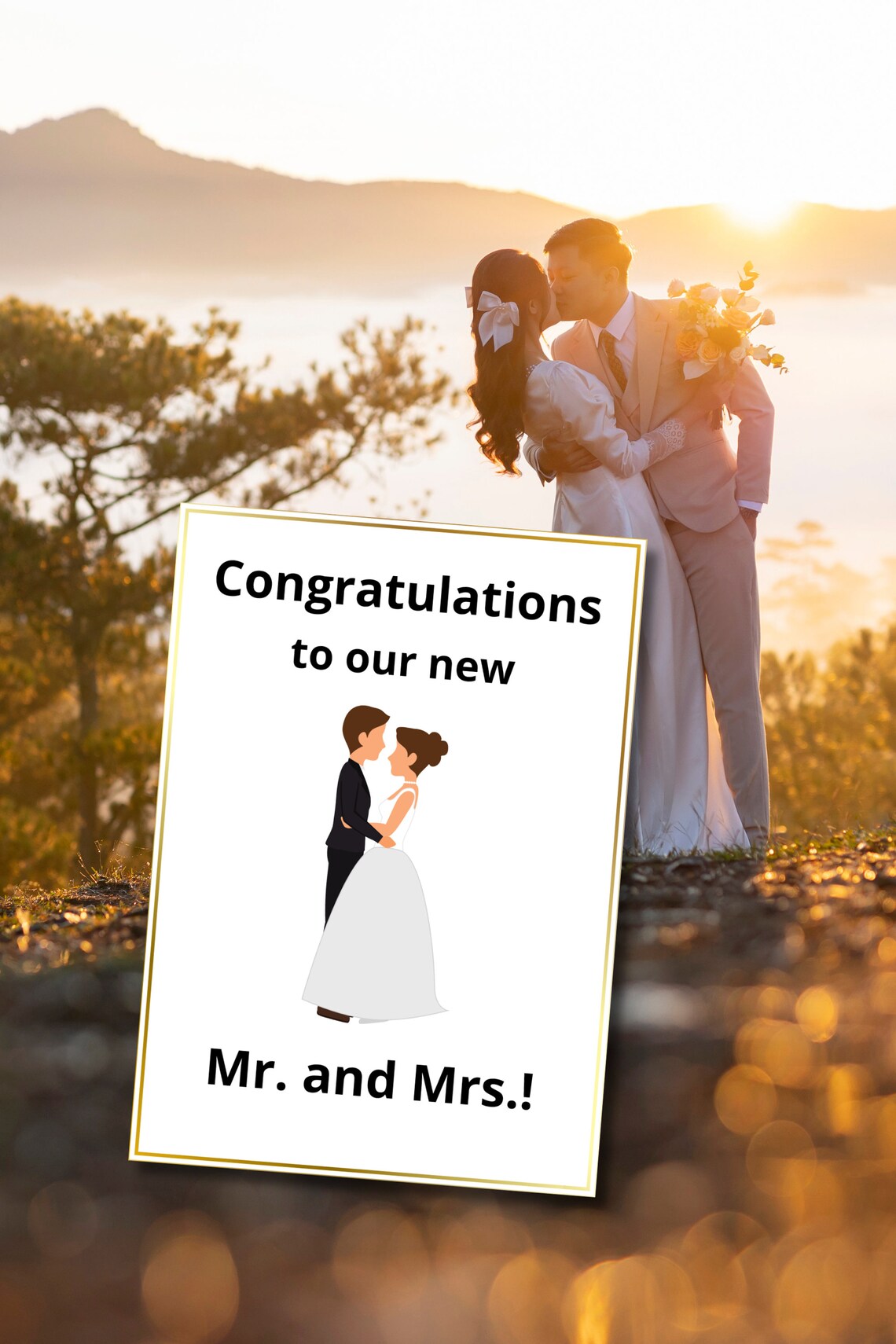 Congratulations Card for Newlyweds, Wedding Printable Card, New Mr. and ...