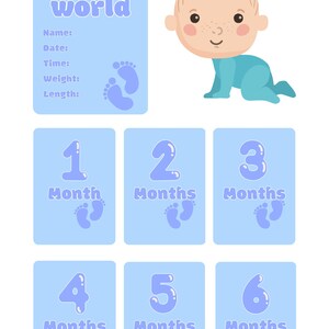 Baby Boy Milestone Cards Printable, Baby Shower Gift, New Baby ...
