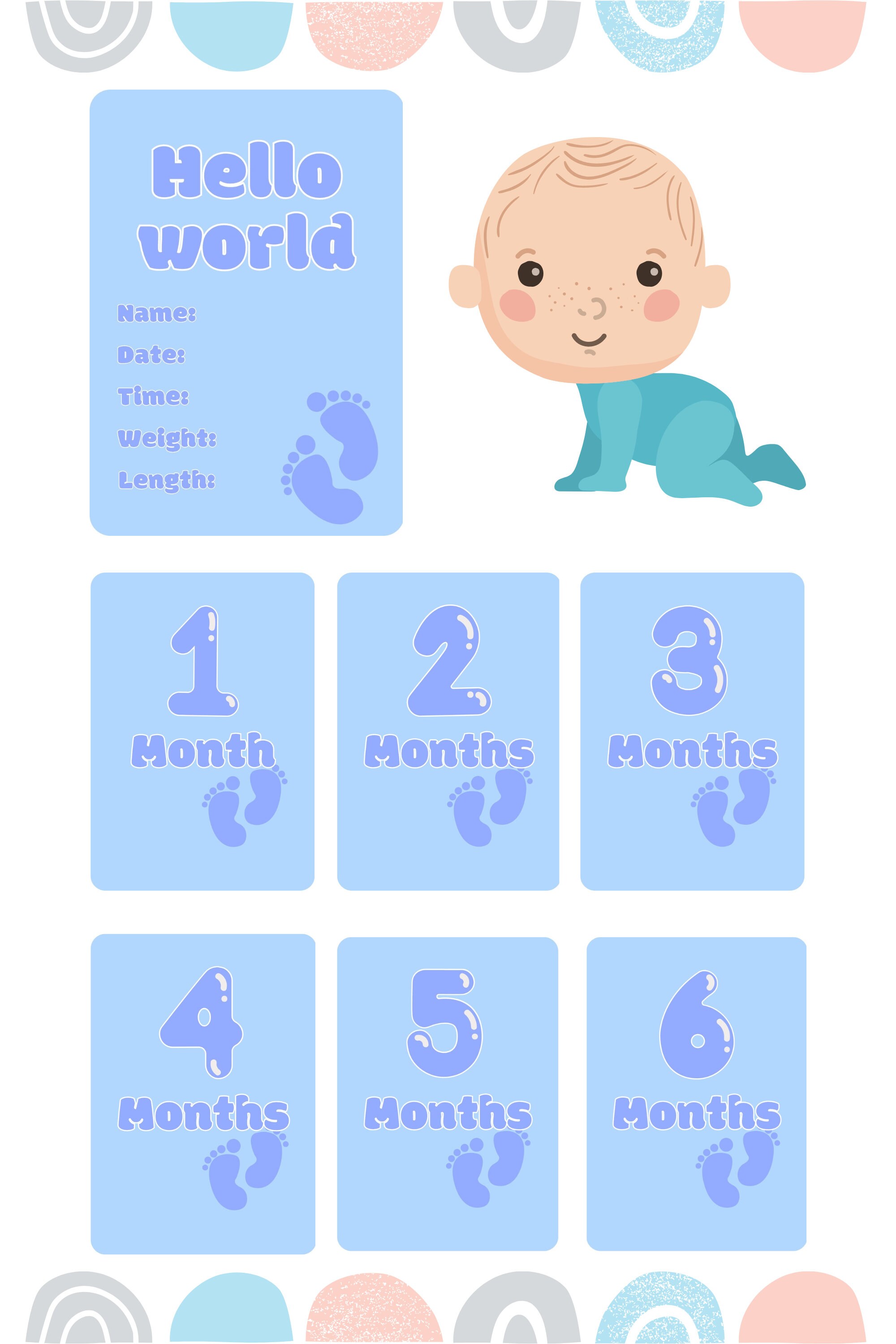 Baby Boy Milestone Cards Printable Baby Shower Gift New Baby - Etsy