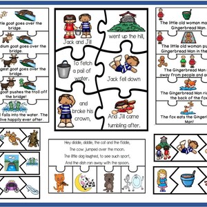 Fairy Tales and Nursery Rhymes Puzzles / Preschool / Homeschool ...