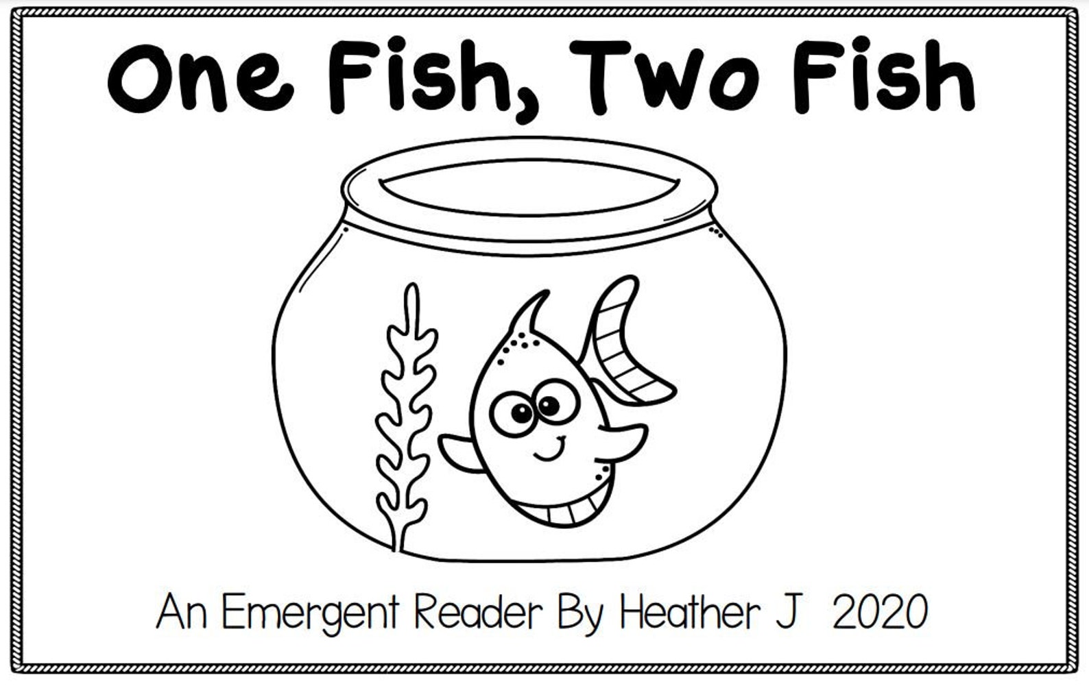 One Fish, Two Fish Emergent Reader - Etsy