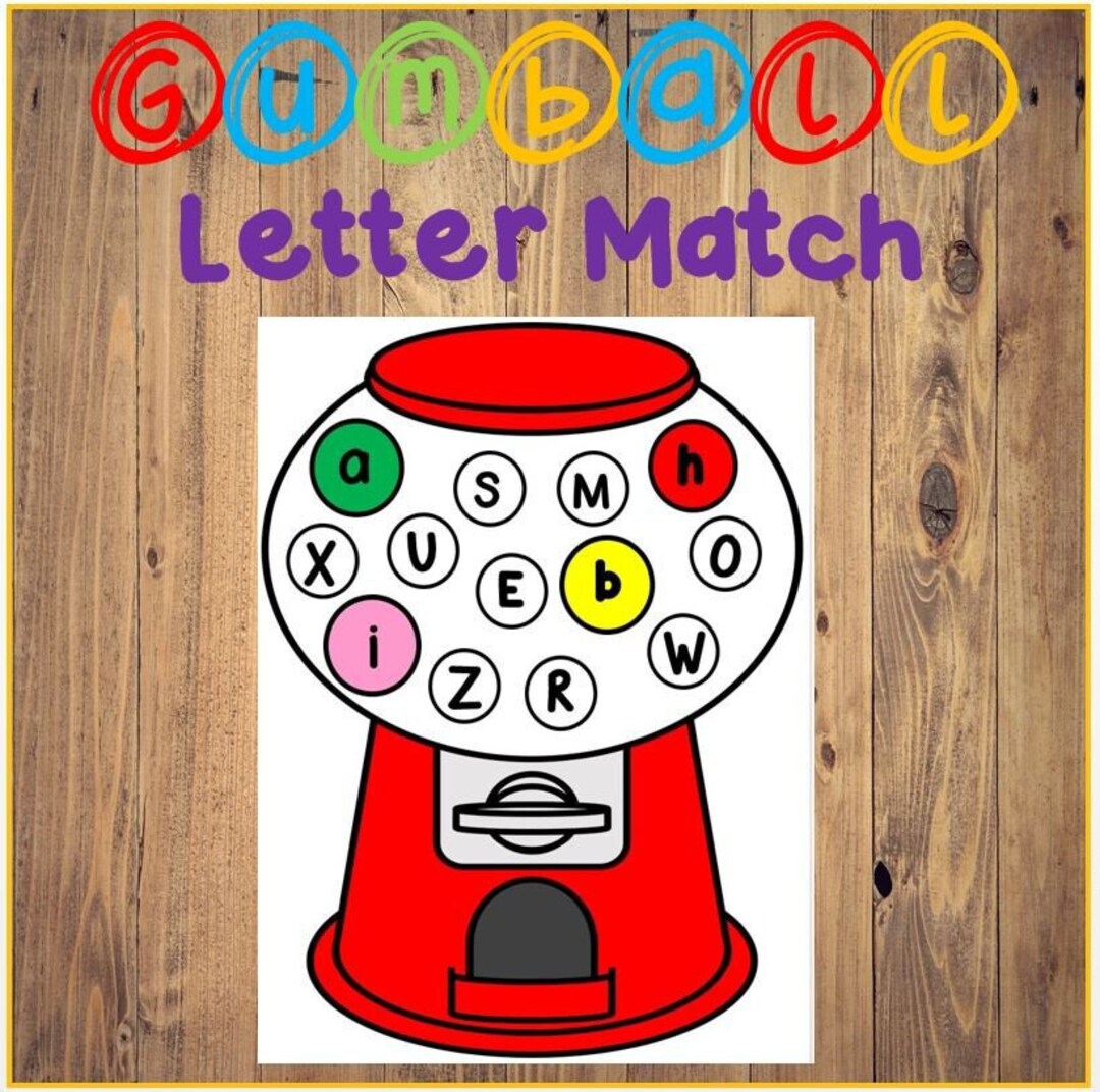Gumball Uppercase / Lowercase Letter Match Game - Etsy