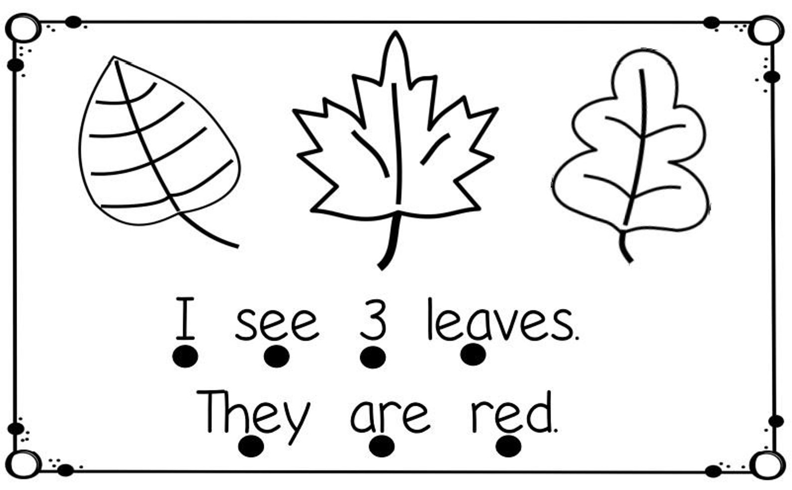 Fall Beginning Reader / Preschool / Kindergarten / Sight Words ...