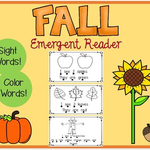 Fall Beginning Reader / Preschool / Kindergarten / Sight Words ...