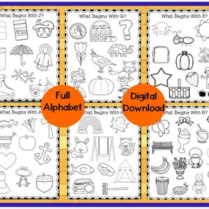 Phonics / Letters / Letter Sounds / Coloring / Matching / Alphabet - Etsy