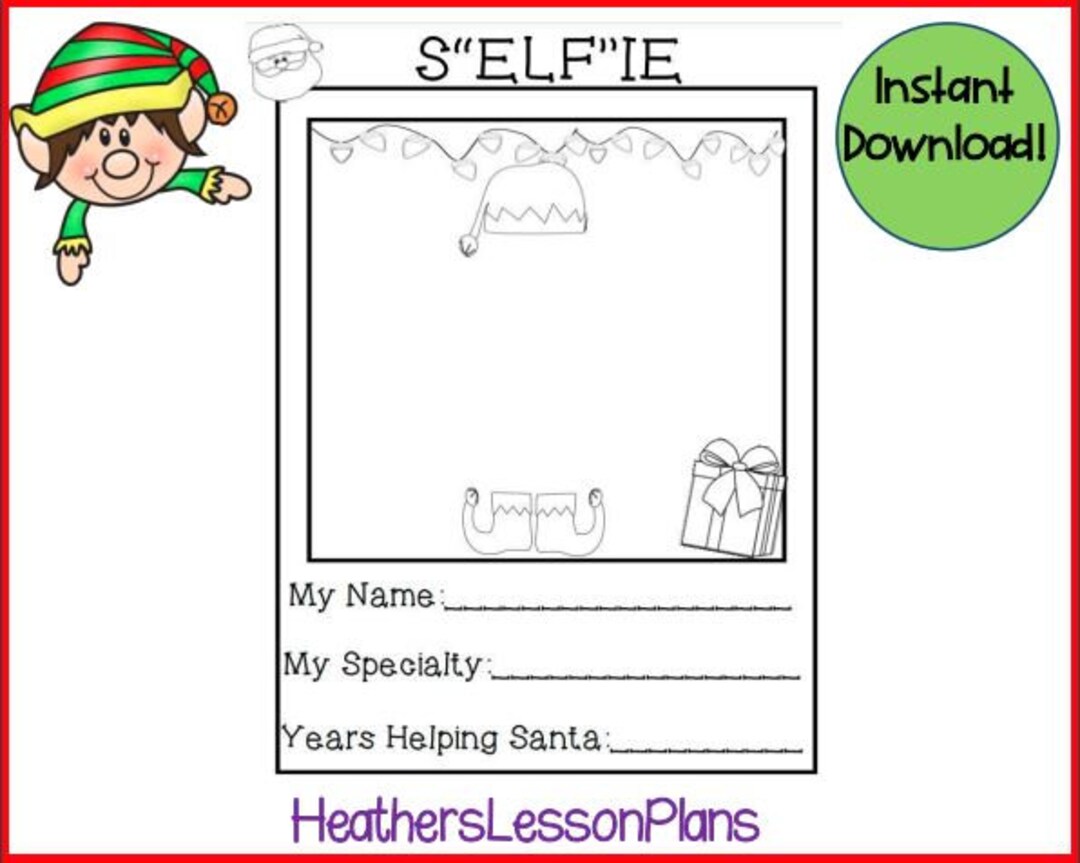 Christmas Selfie Elf / Activity / Holidays / Art / Drawing ...